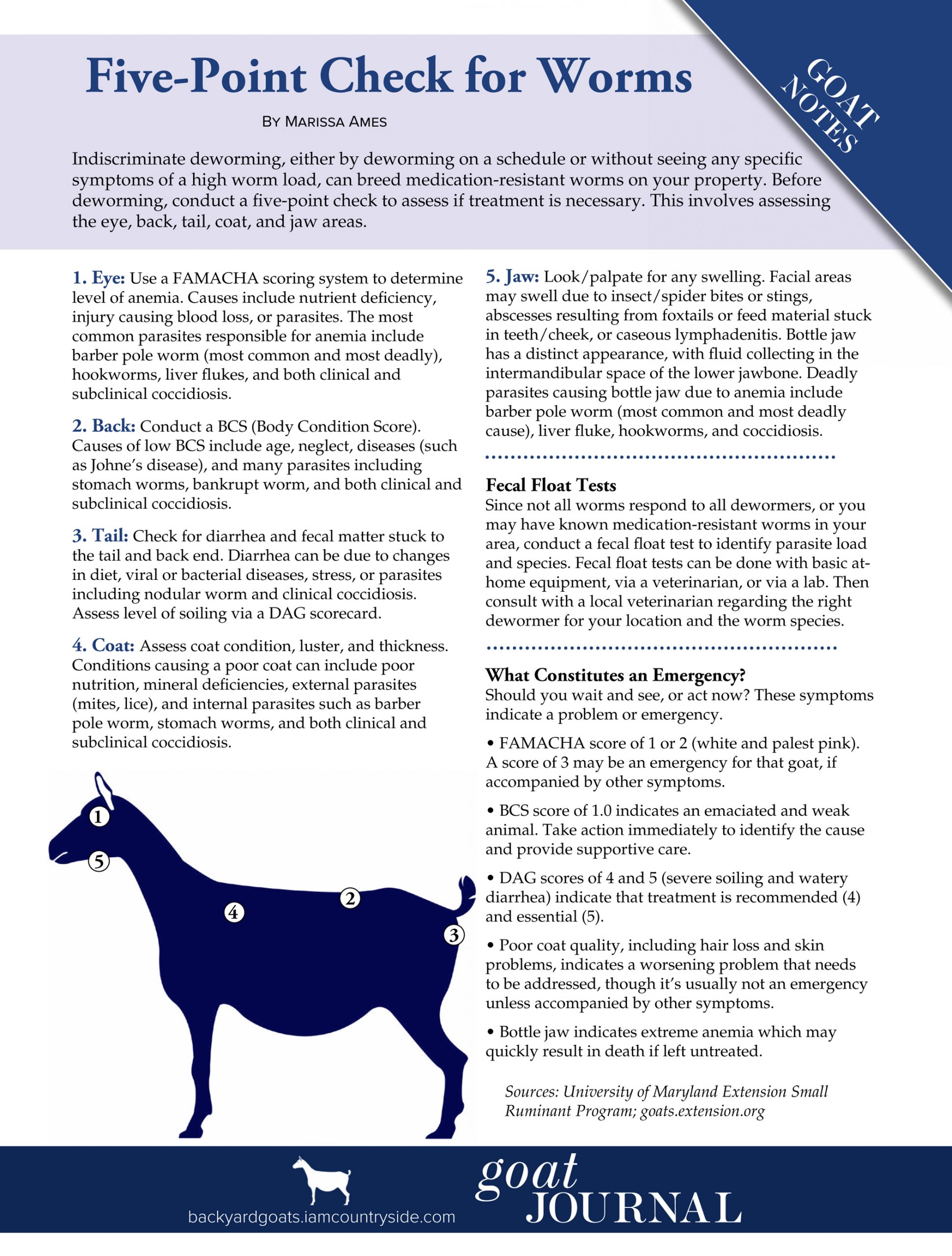 Five-Point Check for Worms - Goat Journal